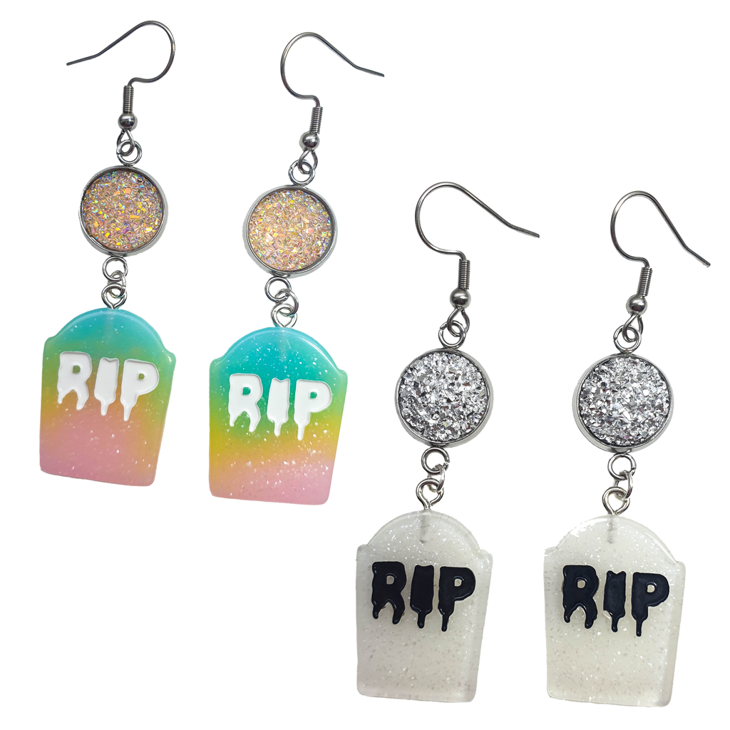 RIP ☠ Gravestone Earrings – Cheeky Trendy